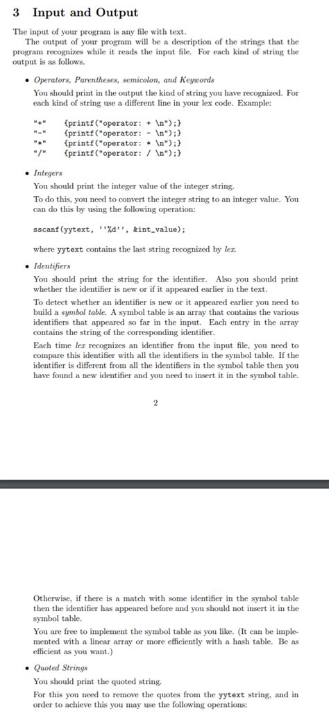 The Question Is Use Lex To Build A Lexical Analyzer Chegg Com