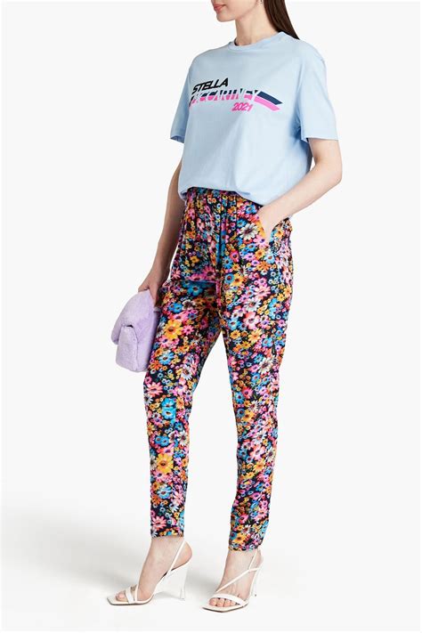 Stella Mccartney Christine Floral Print Silk Crepe De Chine Tapered