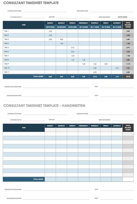 Printable Agency Timesheet Template