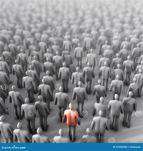 Crowd Of People Herd Mentality Concept 3d Illustration Stock Illustration Illustration Of