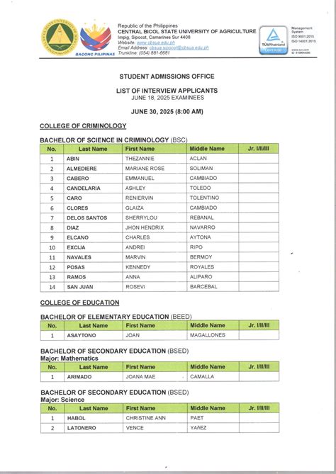 Cbsua Sipocot Admission Cbsua Sipocot Admission Office