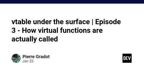 Vtable Under The Surface Episode 3 How Virtual Functions Are