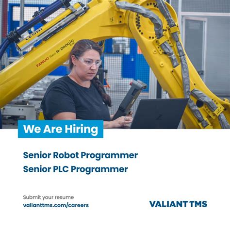 Hiring Robotprogrammer Plcprogrammer Automotive Automation Windsorjobs Valiant Tms