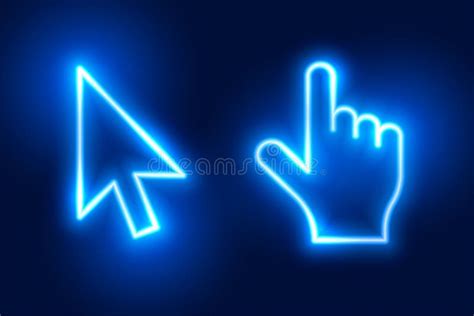 Neon Style Computer Cursor And Arrow Design Stock Vector Illustration Of Mouse Pointer 297676936