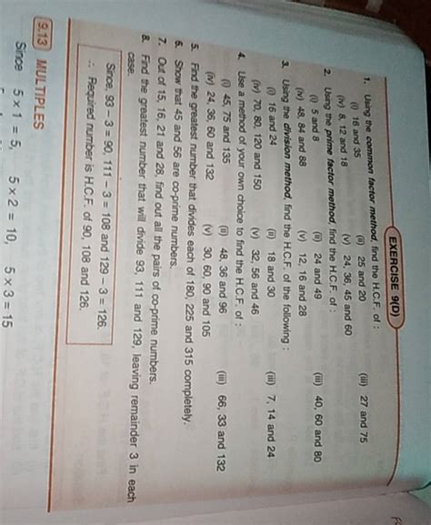 Using The Prime Factor Method Find The H C F Of Filo