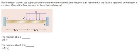 For The Beam Shown Use Superposition To Determine The Moment And