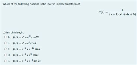 Solved Which Of ﻿the Following Fuctions Is ﻿the Inverse