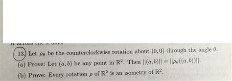 Solved Let P Theta Be The Counterclockwise Rotation About Chegg
