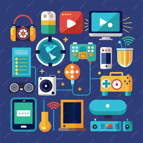 Flat Design Illustration Of Multiple Electronic Devices Connected