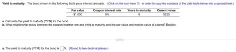Solved A Calculate The Yield To Maturity YTM For The Chegg Com