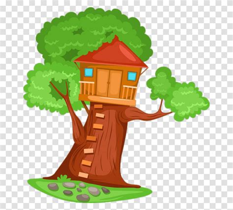 Treehouse With Red Roof Tree House Outdoors Plant Nature Architecture Transparent Png
