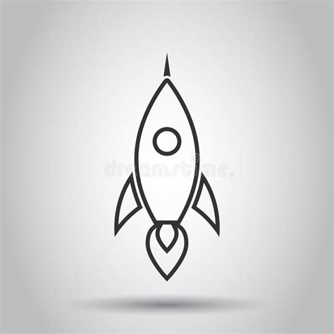 Rocket Icon In Flat Style Spaceship Launch Vector Illustration On White Isolated Background