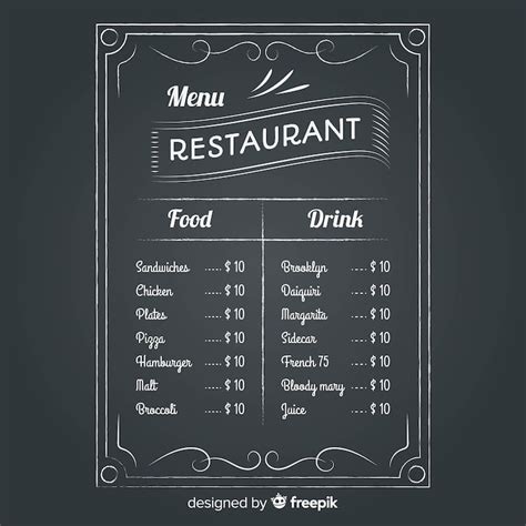 3 페이지 메뉴판 칠판 일러스트 벡터 Freepik에서 무료 고품질 벡터를 다운로드하세요 Freepik