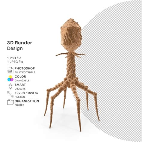 Premium Psd Abstract Virus Structure 3d Modeling Psd File Realistic Virus