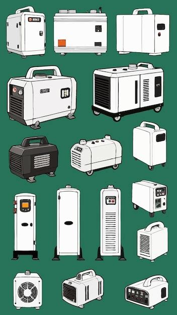A Collection Of Generators Cartoon Drawing Artwork Illustration Vector Premium Ai Generated Vector