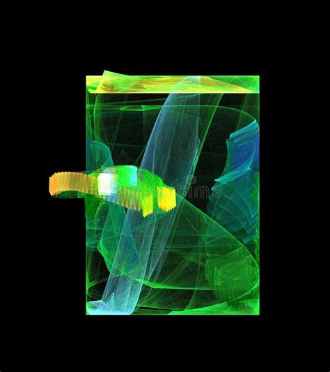 Abstract Figure Composition Of Color Intersecting Lines On A Black Background Fractal For