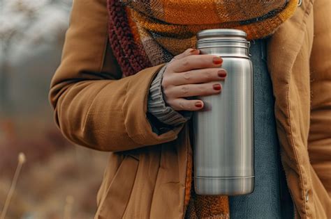 crop woman closing thermos premium ai generated image