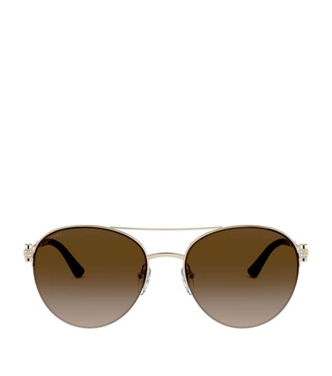 Womens Bvlgari Gold Aviator Sunglasses Harrods Uk