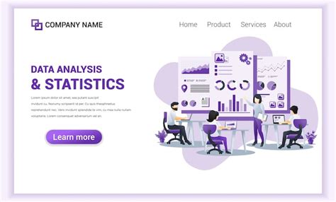Premium Vector Data Analysis And Statistics For Landing Page Template