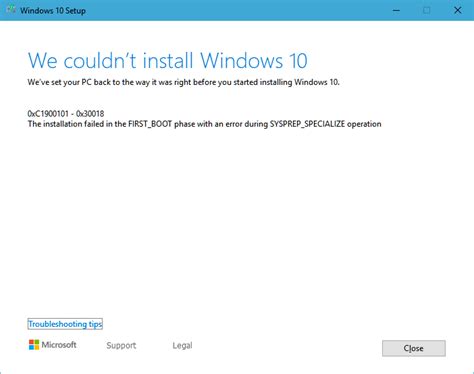 Update Version 1803 To 1809 Consistently Gets Error 0xc1900101 Solved