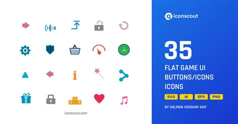 Flat Game UI Buttons Icons Icon Pack 35 Free Download User Interface Icons IconScout