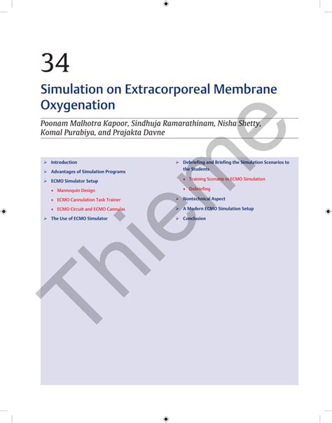 Pdf Simulation On Extracorporeal Membrane Oxygenation