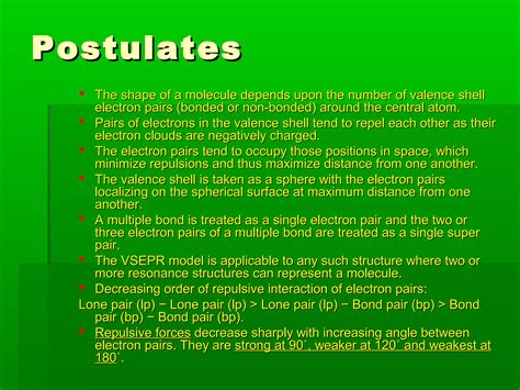 Vsepr Theory PPT Chemistry Science