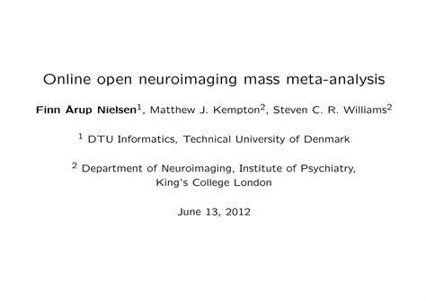 Pdf Online Open Neuroimaging Mass Meta Analysisonline Open
