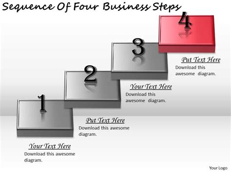 Business Ppt Diagram Sequence Of Four Business Steps Powerpoint Template PowerPoint