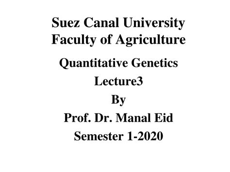 PDF Quantitative Genetics Lecture