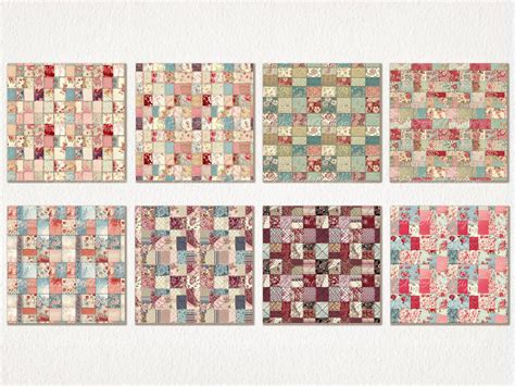 Patchwork Seamless Pattern Paper Pages Commercial Use Crafting Scrapbook Junk Journal 21