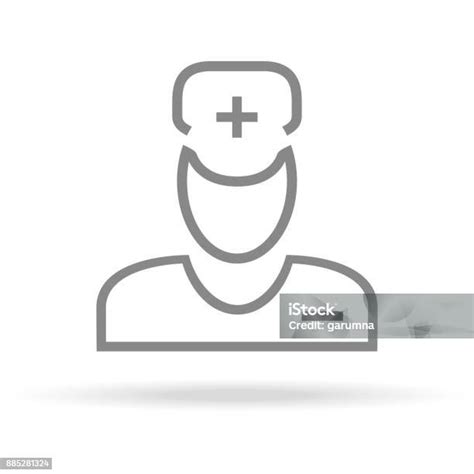 의사 의료 케어 흰색 배경에 고립 된 유행 선 스타일에서 아이콘 의료 기호에 대 한 디자인 애플 리 케이 션 기호 Ui입니다 벡터 일러스트 레이 션 0명에 대한 스톡 벡터