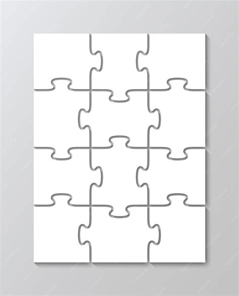 Premium Vector Puzzle With 4x3 Elements Jigsaw Outline Grid With 12 Pieces Puzzle Background