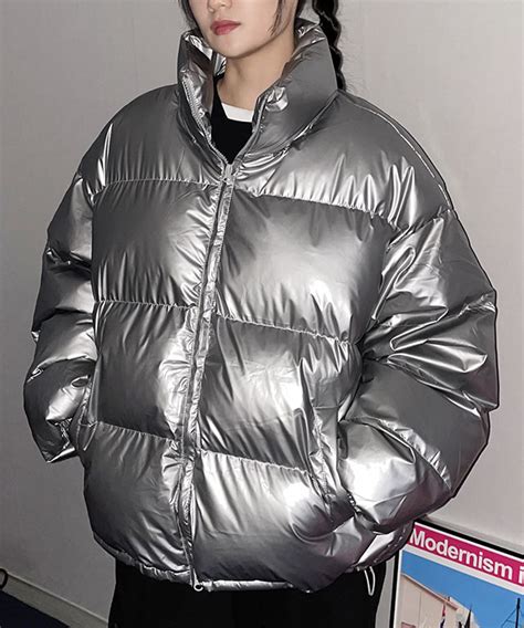 메탈릭 오버핏 웰론 패딩 4color 샤이닝펄 글로시 유광 하이넥 지퍼 집업 푸퍼패딩 오버사이즈 빅사이즈 남녀공용 유니섹스 커플룩 시밀러룩 고프코어룩 스포티룩 유니크