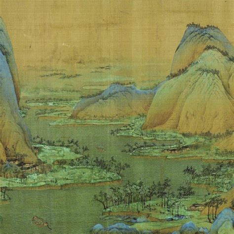 中国十大传世名画之一《千里江山图》全卷高清欣赏（细节放大） 王希孟