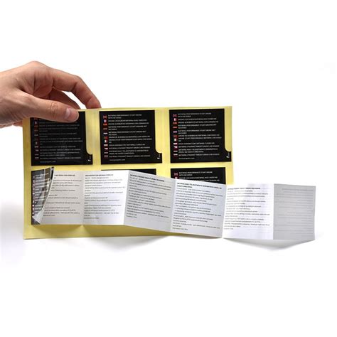 Multi Page Leaflet Label Leaflet Sticker Double Layer Sticker Polyester Sticker Label Multi Page
