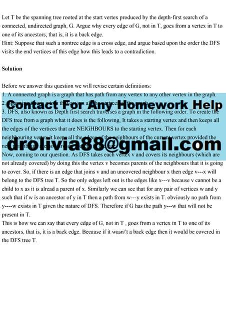 Let T Be The Spanning Tree Rooted At The Start Vertex Produced By Thpdf Computer Networking
