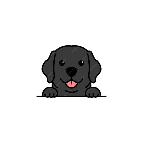 Premium Vector Cute Black Labrador Retriever Puppy Cartoon Vector
