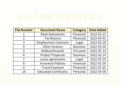 Free File Labels Templates For Google Sheets And Microsoft Excel Slidesdocs