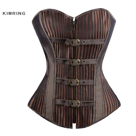 Kimring Retro Gothic Womens Corset Steampunk Steel Bone Corsets