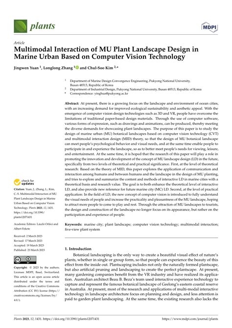 Pdf Multimodal Interaction Of Mu Plant Landscape Design In Marine