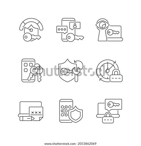 Password Requirements Linear Icons Set Internet Stock Vector Royalty Free 2053862069