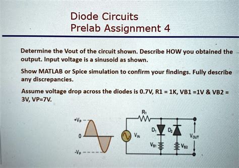 Diode Circuits Prelab Assignment 4 Determine The Vout Of The Circuit