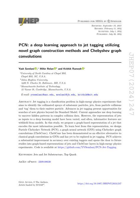 Pdf Pcn A Deep Learning Approach To Jet Tagging Utilizing Novel