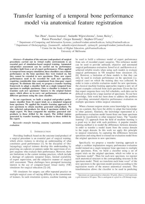 Pdf Transfer Learning Of A Temporal Bone Performance Model Via · Transfer Learning Of A