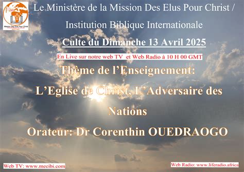 Culte Du Dimanche 13 Avril 2025 Message Mec Ibi Tv