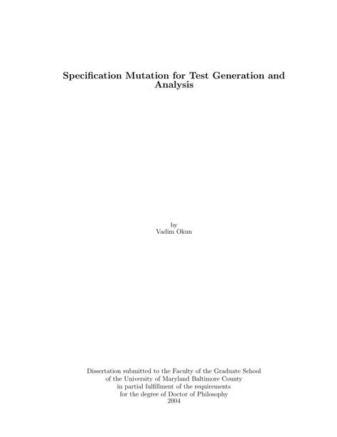 Pdf Specification Mutation For Test Generation And ¬cation Mutation For Test Generation And