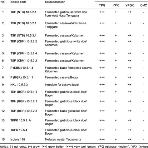 The Growth Of Yeast Isolates On Different Carbon Sources Download Scientific Diagram