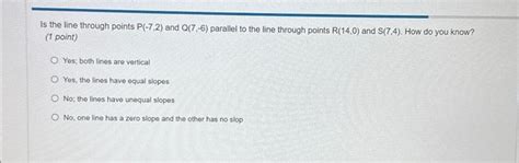 solved is the line through points p −7 2 and q 7 −6