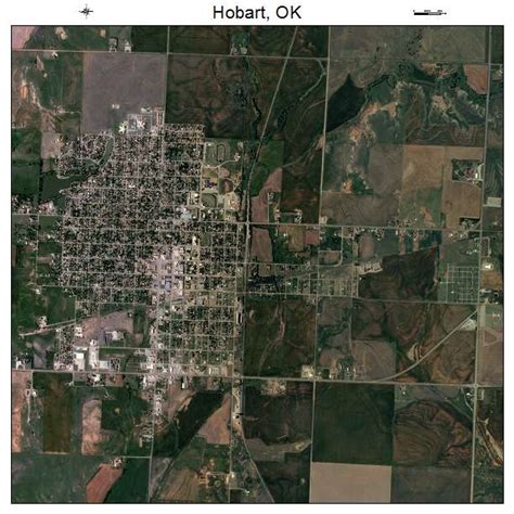 Aerial Photography Map Of Hobart Ok Oklahoma